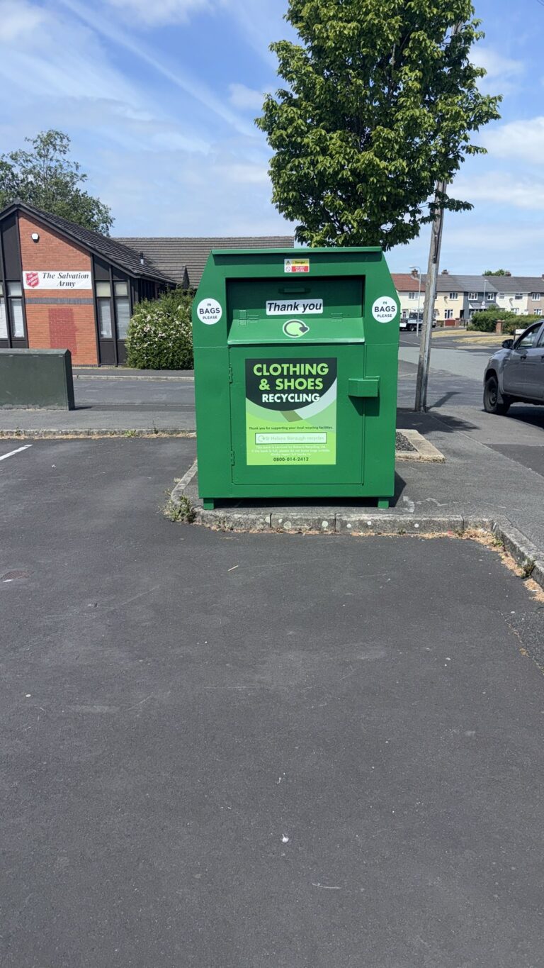 Clothing recycling bank in St Helens - Nunn Street Car Park - RRLTD ...